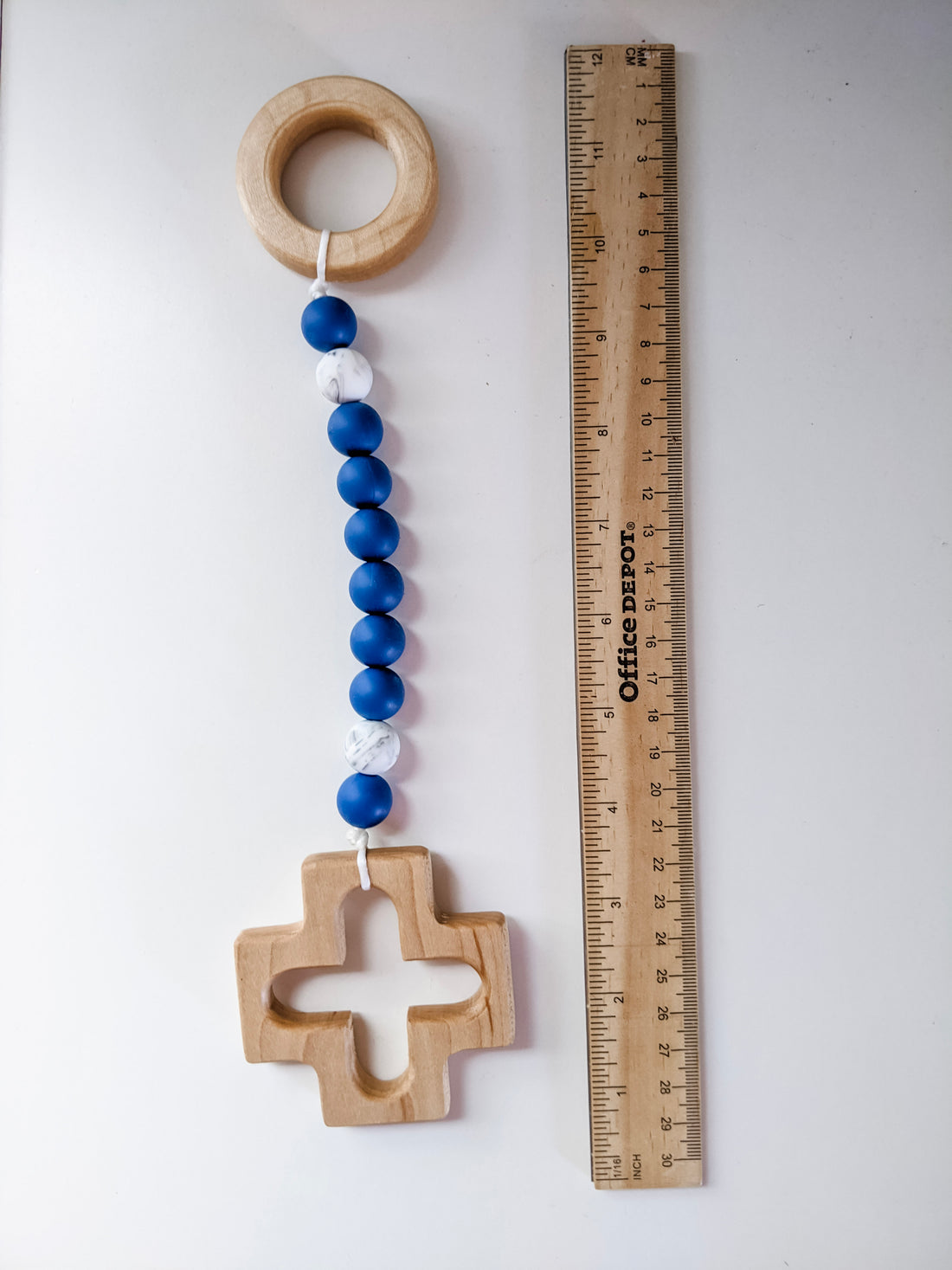 Baby Boy Baptism Gift - Catholic Teething Rosary in Blue and White ...